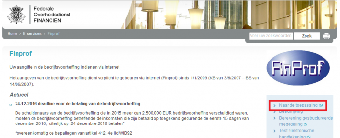 Hulp bij de toegang en authentificatie voor FinProf